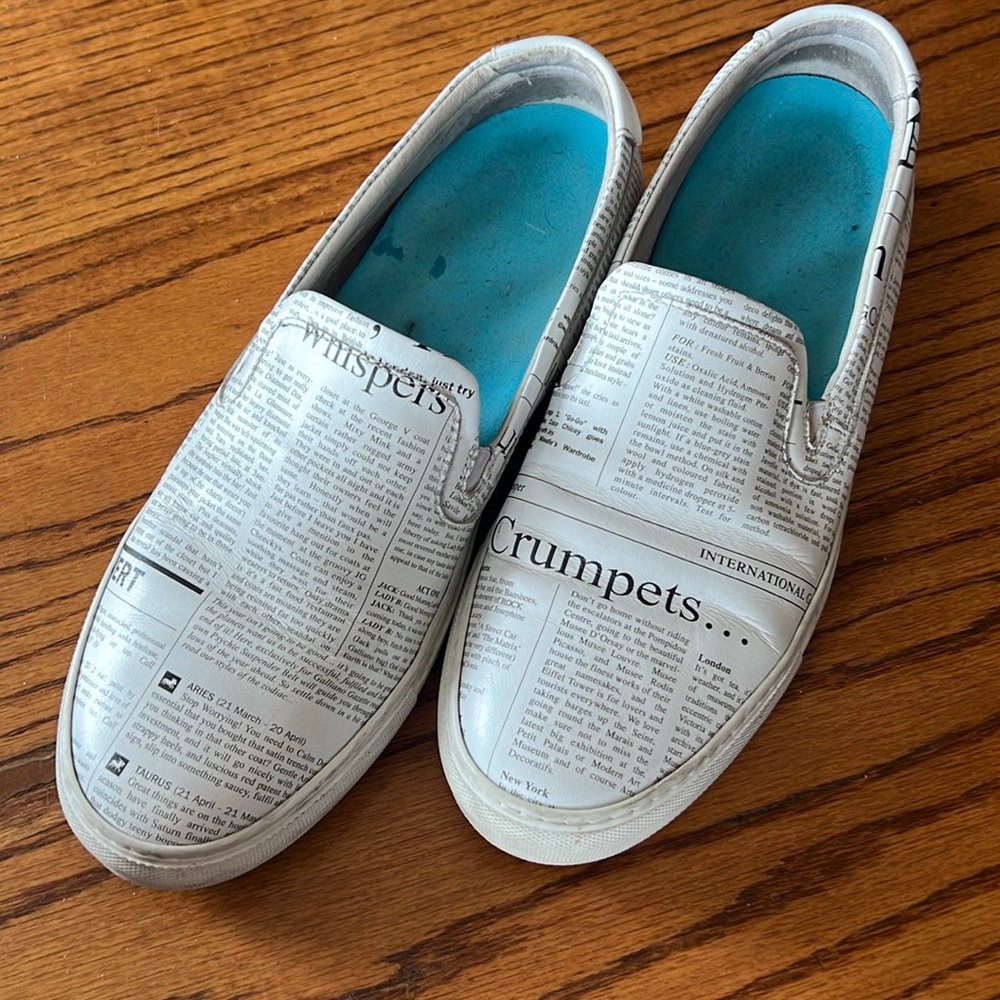 John Galliano Paris Newspaper Mens Leather Shoes Made… - Gem